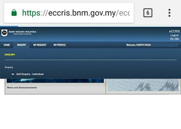 eCCRIS: Tutorial Semakan Rekod CCRIS Secara Online