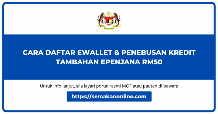 Cara Daftar eWallet & Penebusan Kredit Tambahan ePenjana RM50