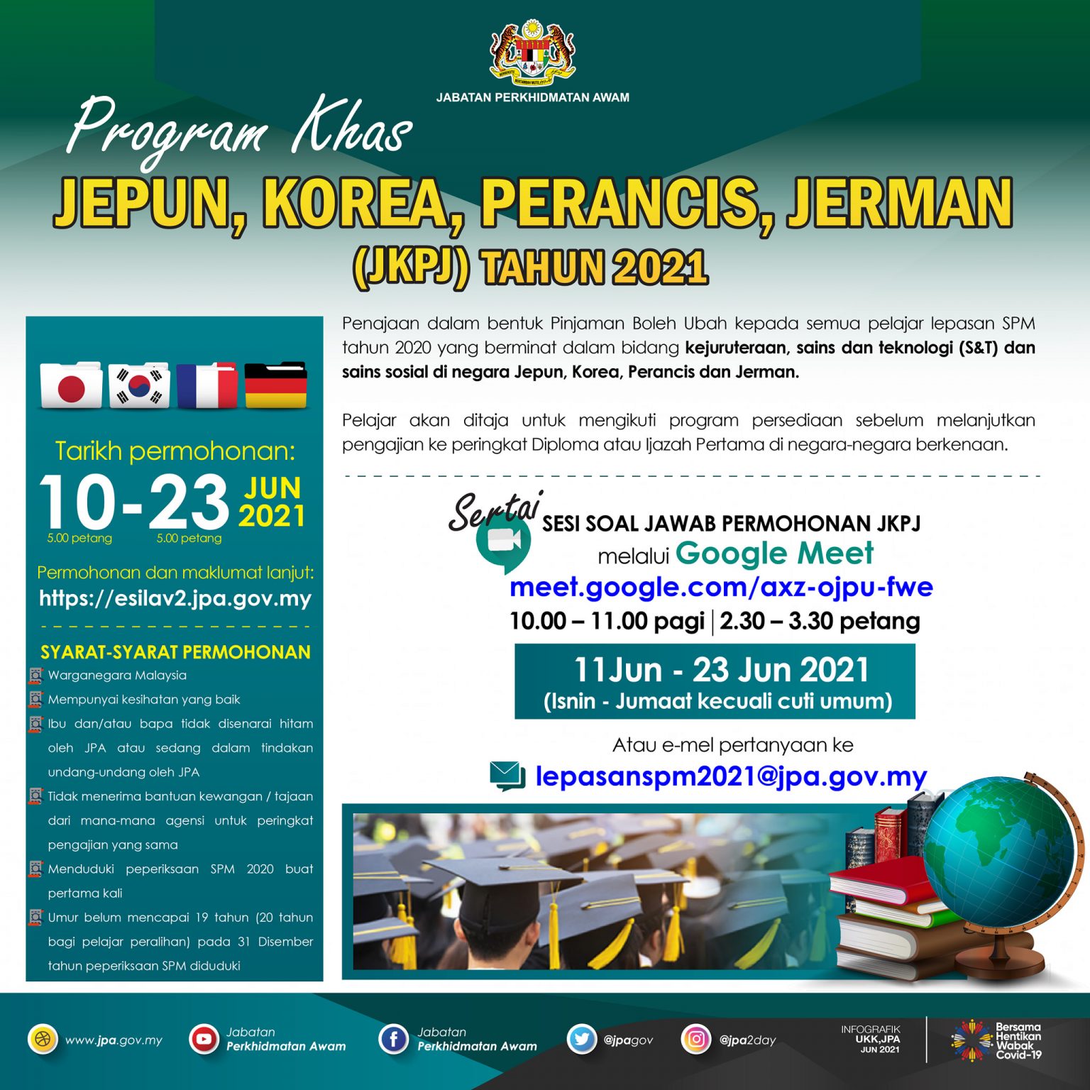 Permohonan Program Khas JKPJ JPA: Penajaan PBU Lepasan SPM