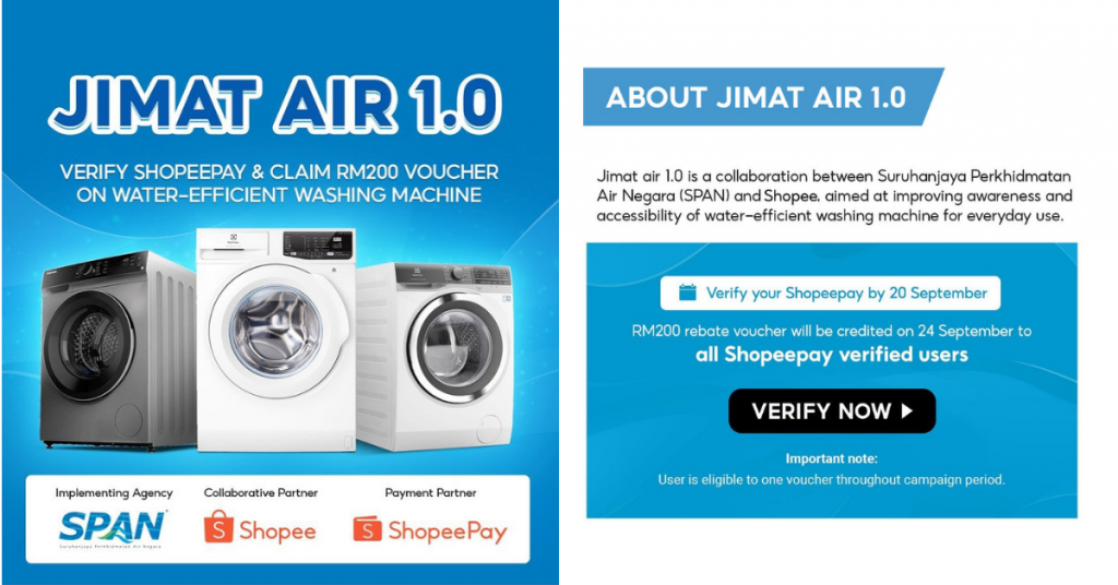 Jimat Air 1.0: e-Rebat RM200 Pembelian Mesin Basuh Cekap Air