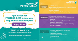 PROTEGE-GEES: Program Latihan Sambil Bekerja Yayasan Petronas