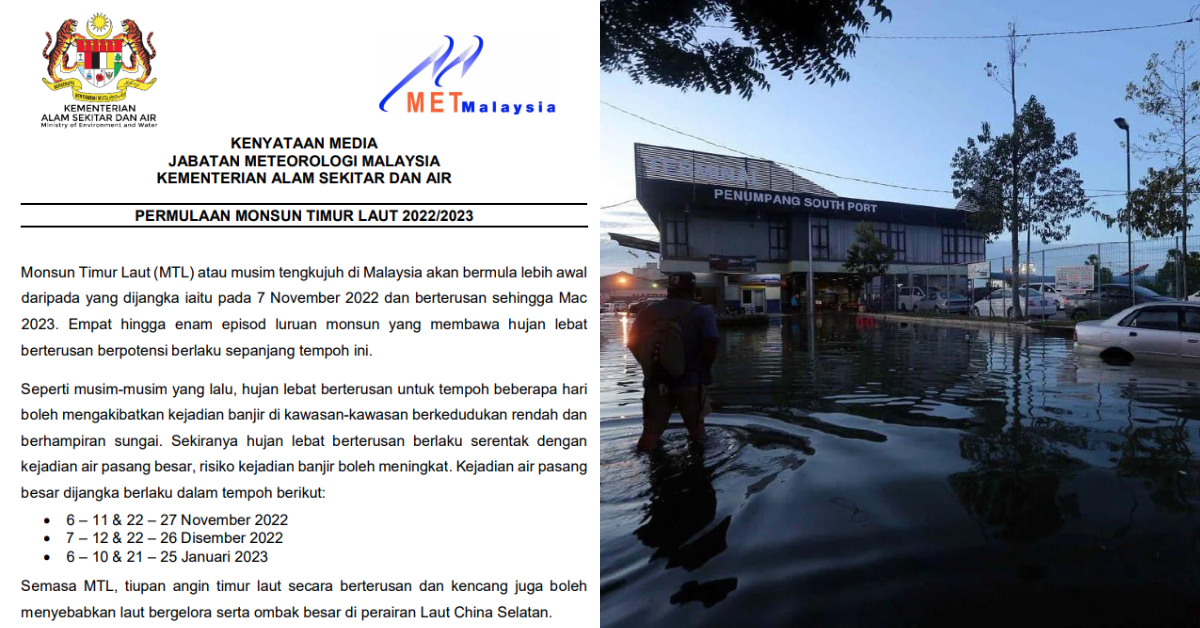 Amaran Cuaca Monsun Timur Laut Sehingga Mac 2023