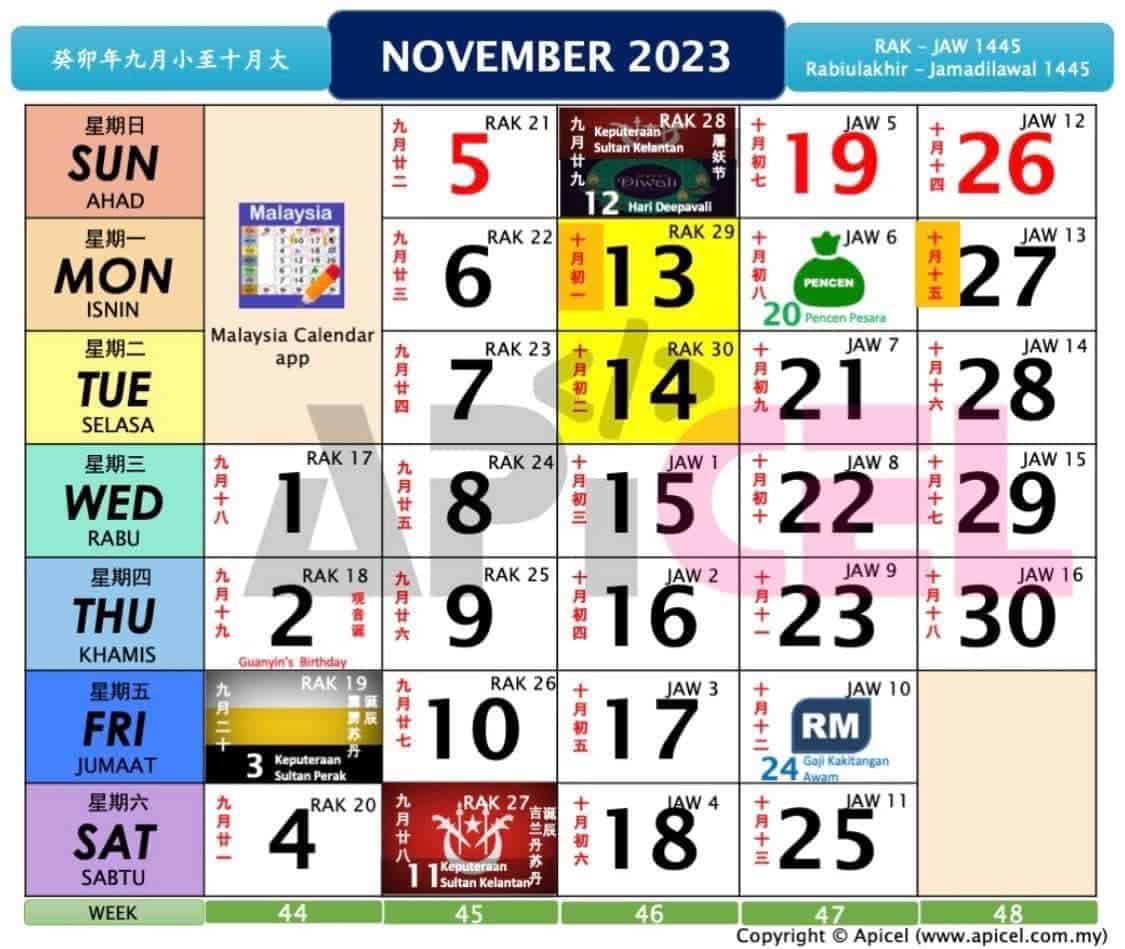 Kalendar Tahun 2023: Senarai Cuti Umum & Kelepasan Negeri