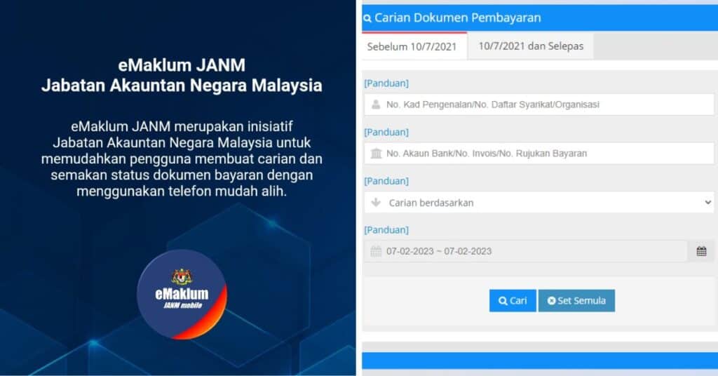 e-Maklum JANM : Login, Pendaftaran & Semakan Bayaran JKM