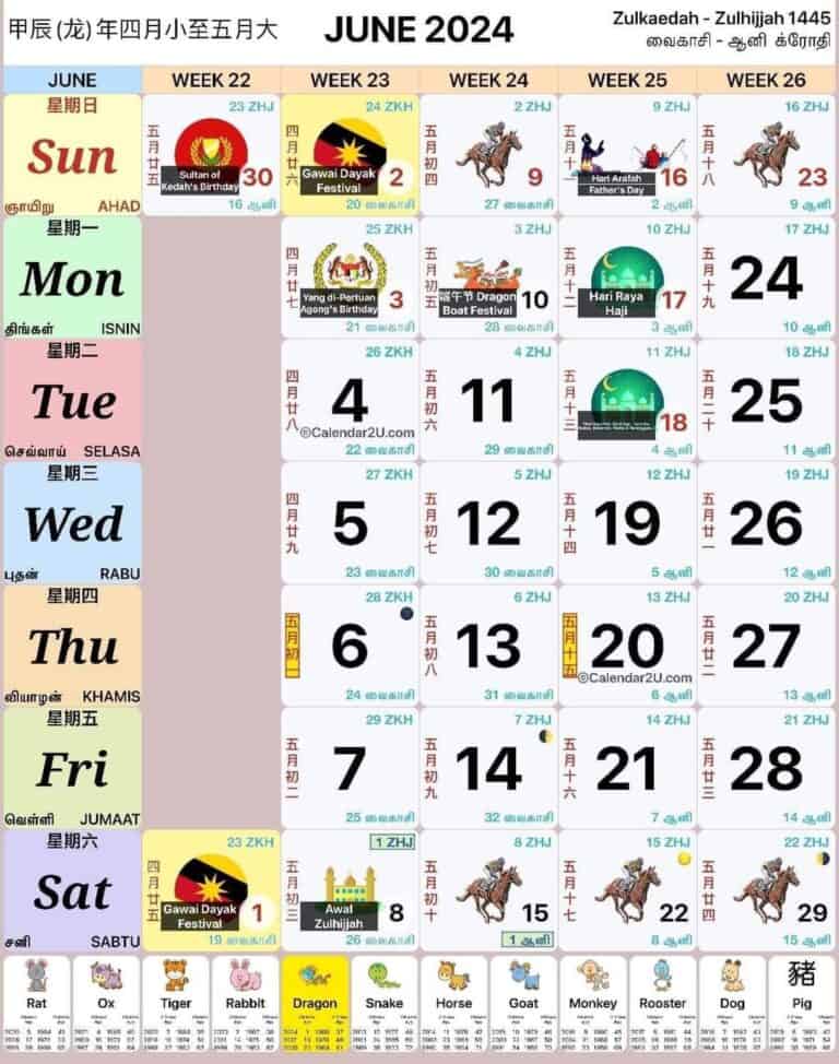 Kalendar 2024 - Cuti Umum & Cuti Sekolah KPM