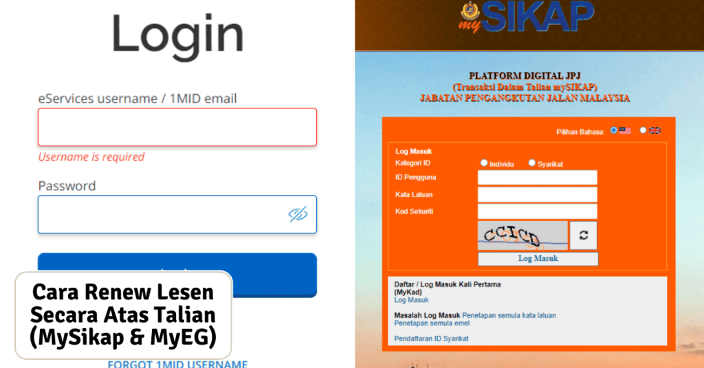 Cara Renew Lesen Secara Atas Talian (MySikap & MyEG)