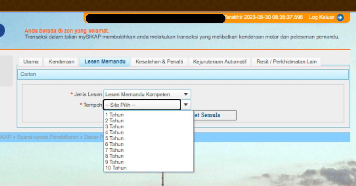 Cara Renew Lesen Secara Atas Talian (MySikap & MyEG)