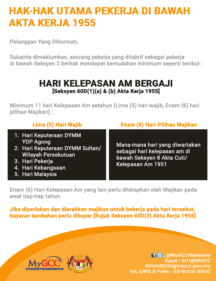 Cuti Umum Hari Keputeraan Agong 5 Jun 2023 (Wajib Cuti)