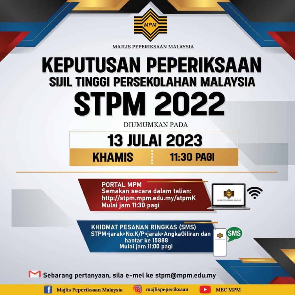 Semakan Keputusan STPM 2023 - Secara Atas Talian / SMS