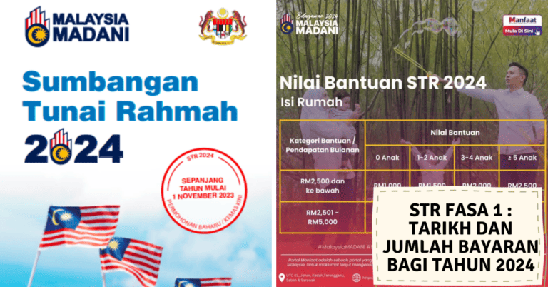 STR Fasa 1 : Tarikh dan Jumlah Bayaran Bagi Tahun 2024