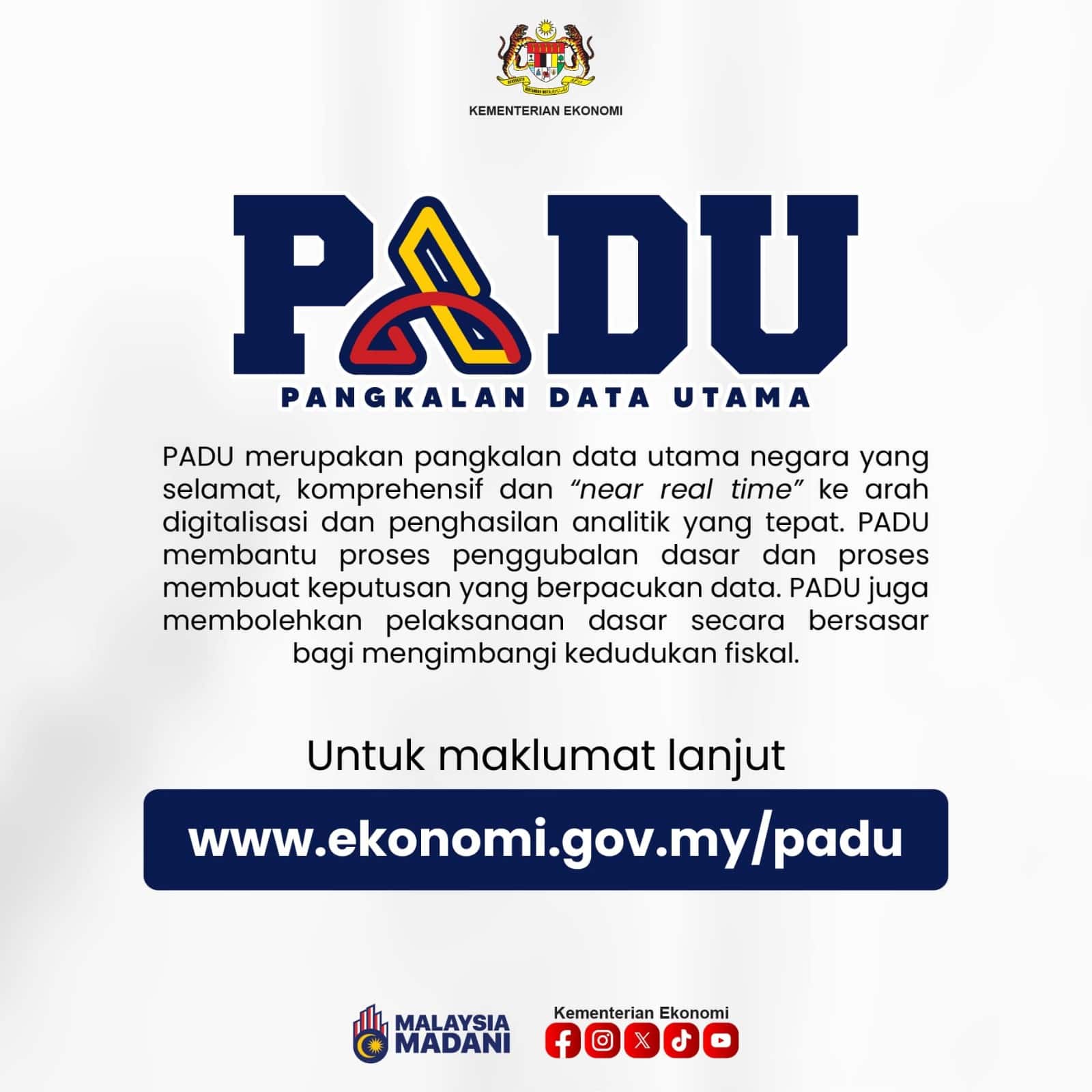 PADU : Pangkalan Data Utama - Tarikh & Cara Pendaftaran