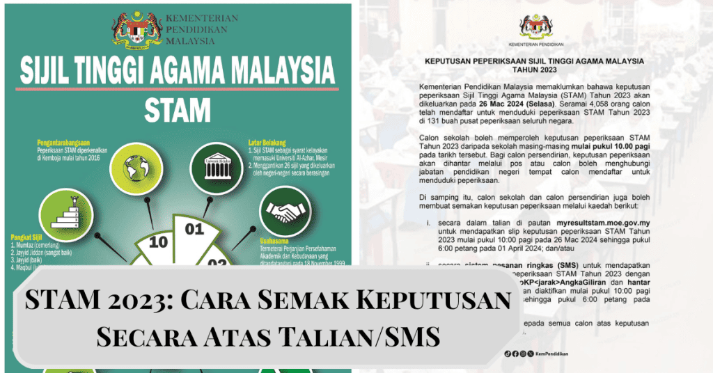 STAM 2023: Cara Semak Keputusan Secara Atas Talian/SMS